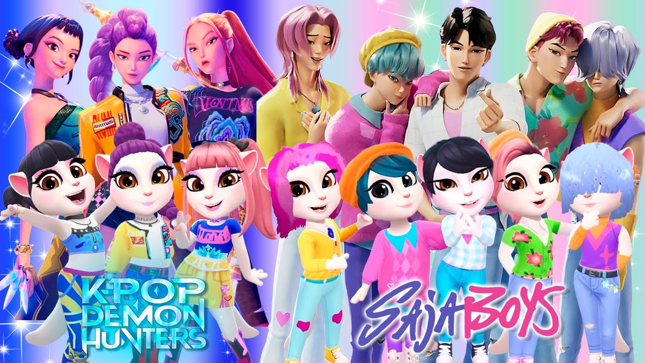 😈🎵 My Talking Angela 2 | K-POP DEMON HUNTERS VS Saja Boys | New Cosplay | Makeover 🔥 - YouTube