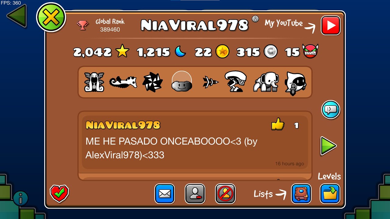 Geometry Dash, road to 2,1k stars - YouTube