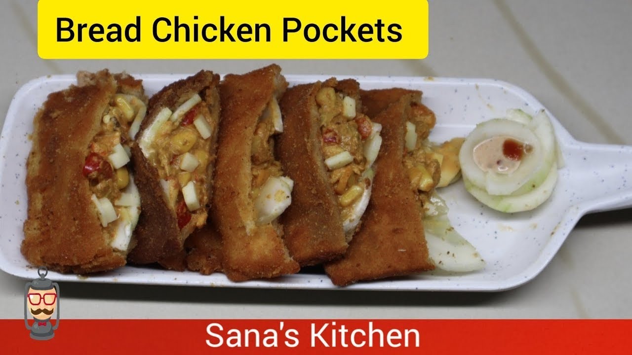 Super Easy Bread Chicken Pockets Recipe | Easy Snacks | Kids Special ...