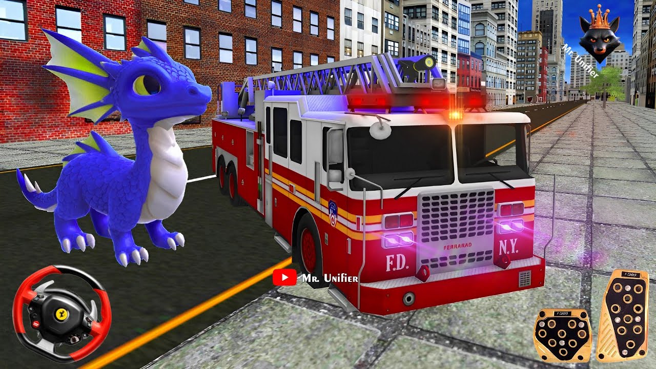 Firefighter Extinguishes Fire at Monster - Rosenbauer Fire Truck Rescue ...