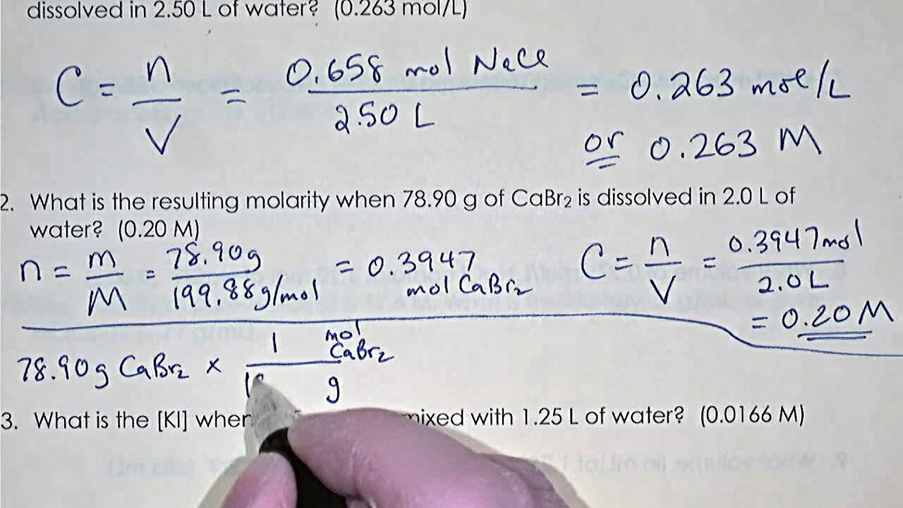 Chem 30S Introduction to Molarity - YouTube