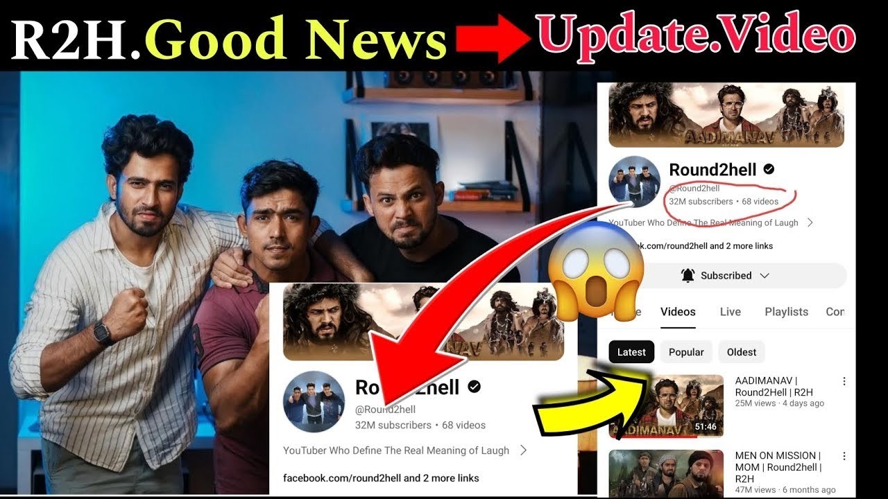 Round2hell 32 million subscribers Done 👍 Good information r2h Zayn ...