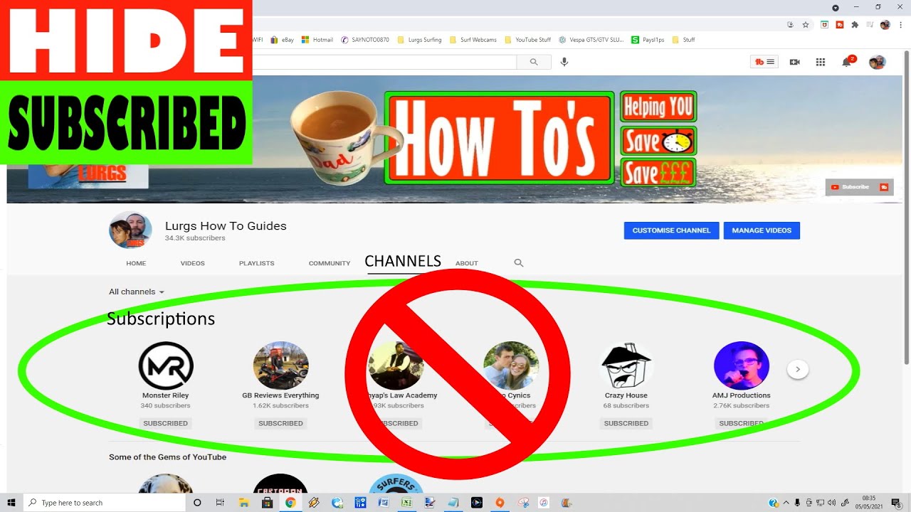 How to hide Subscriptions list on your YouTube Channel 2021 and keep ...