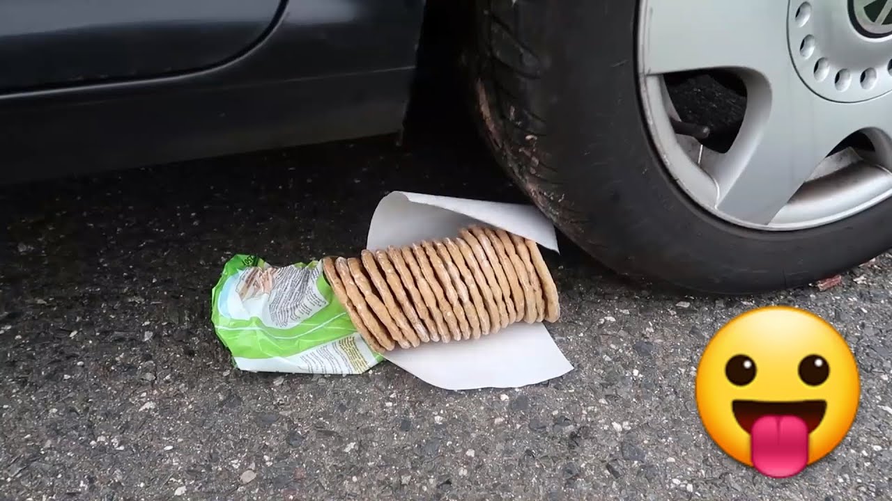 Crushing Crunchy & Soft Things by Car! EXPERIMENT Car vs Biscuits - YouTube