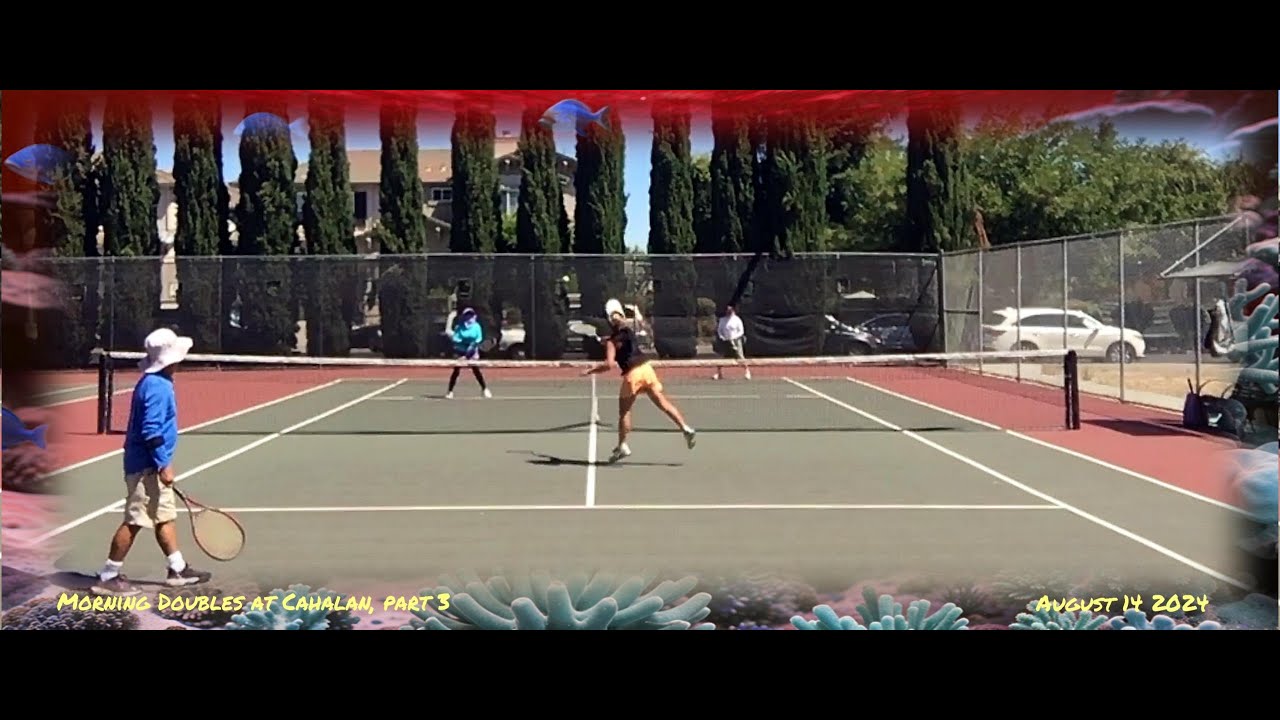 Morning Tennis Doubles at Cahalan, part 3 August 14 2024 - YouTube