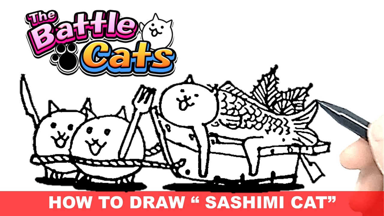 I DRAW A SASHIMI CAT. THE BATTLE CATS. - YouTube