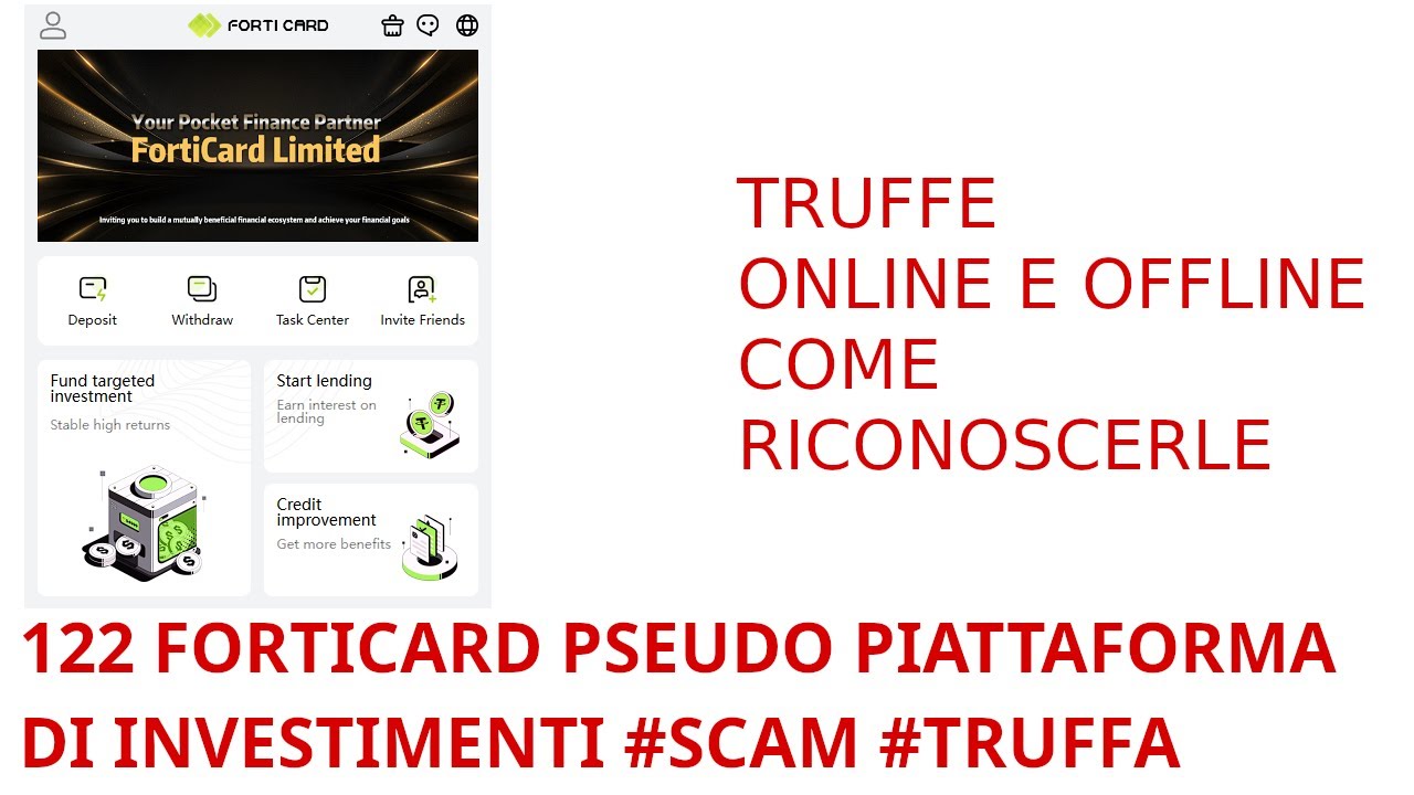 122 FORTICARD PSEUDO PIATTAFORMA DI INVESTIMENTI SCAM TRUFFA - YouTube