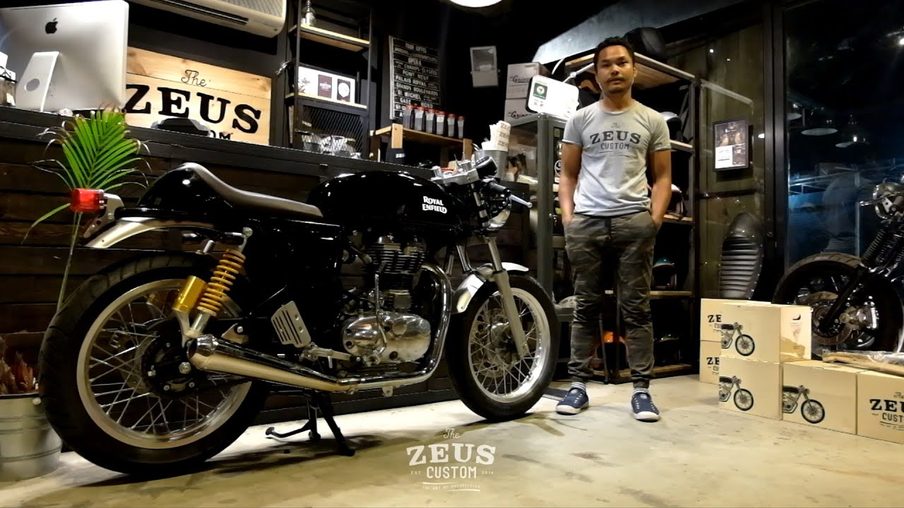Review: Zeus Custom Exhaust for Royal Enfield Continental GT - YouTube