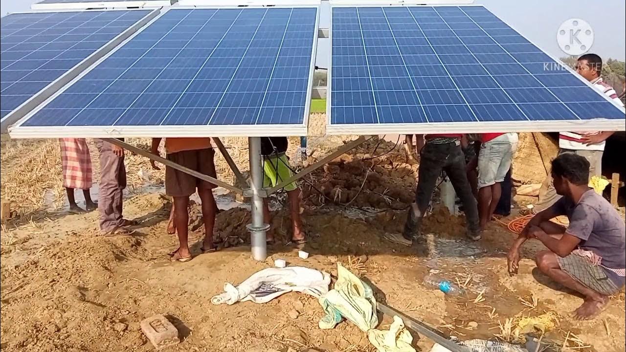 2hp solar energy installation || Solar system|| 2 hp solar submersible water pump greenfoss ...