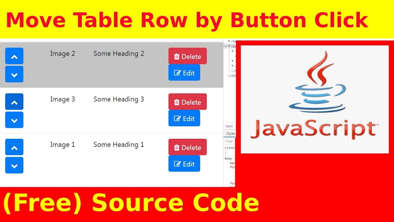 Ep82 Move Table Row Position With Up And Down Button YouTube Ep82 Move Table Row Position With Up And Down Button YouTube