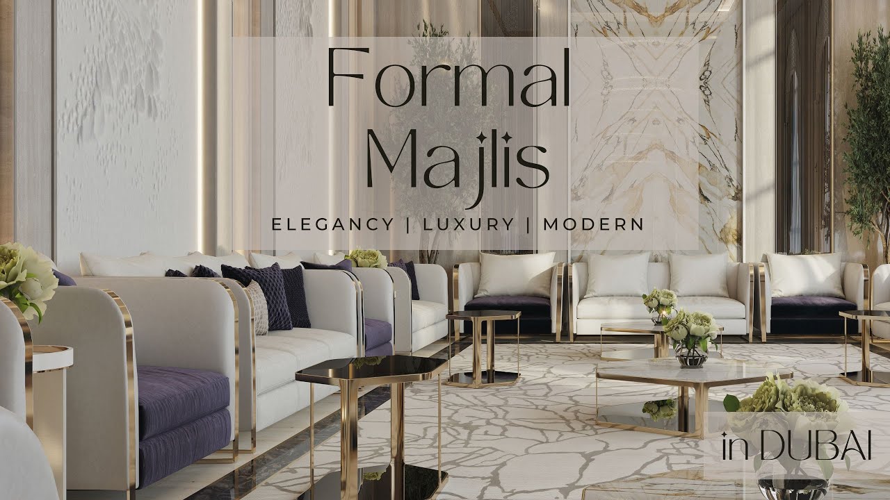 Large Formal Arabic Majlis interior design in a Palace home in Dubai ...