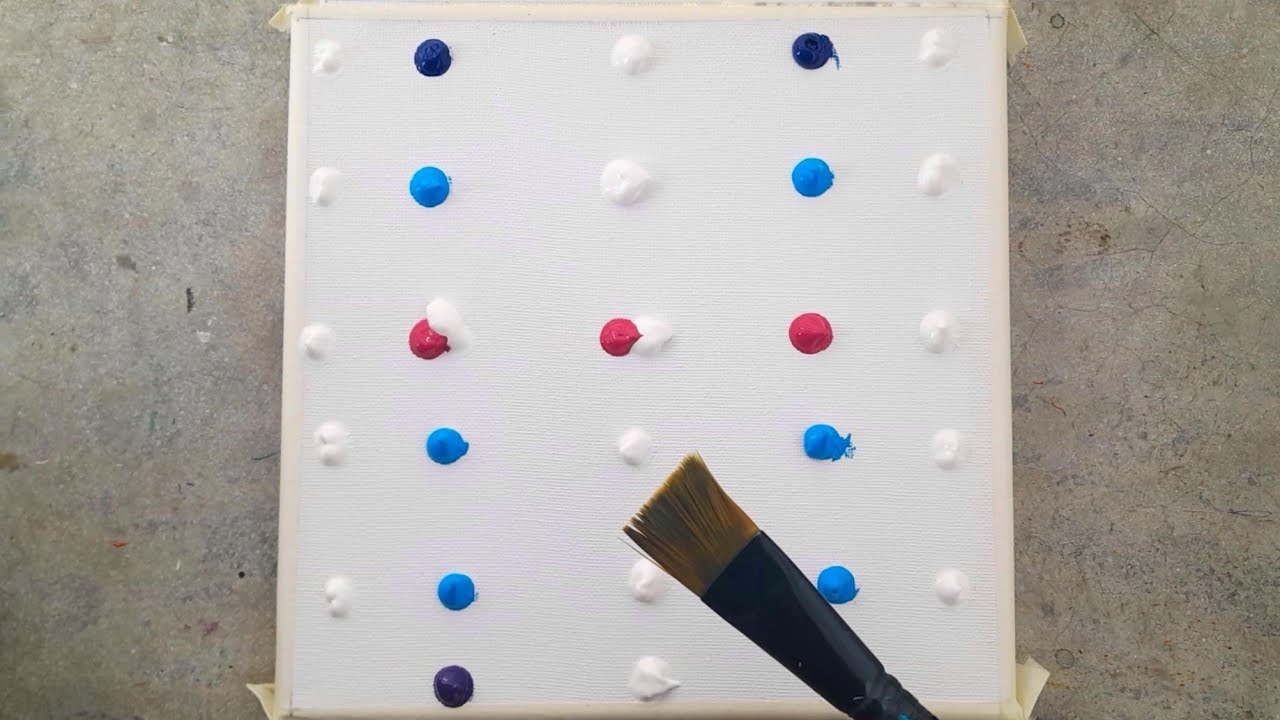 How to paint sea landscape with sponge/relaxing asmr/acrylic simple ...