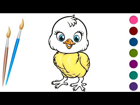 Mega Kids Drawing | how to draw a chic | kids Drawing | drawing ...