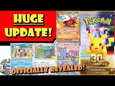 Huge 30th Celebration Update! MANY New Cards Officially Revealed! Fuecoco ex! (Pokemon TCG News)