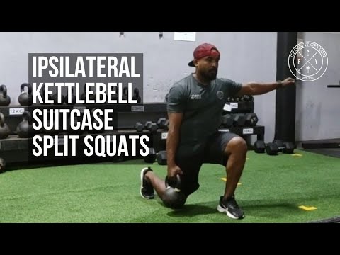 Ipsilateral Kettlebell Suitcase Split Squats - YouTube