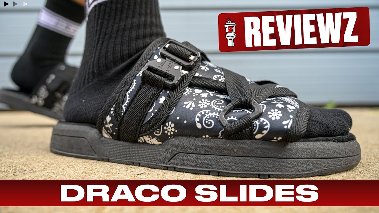 BEST DESIGNER SLIDE ALTERNATIVES?!? | BLACK BANDANNA DRACO SLIDES ...