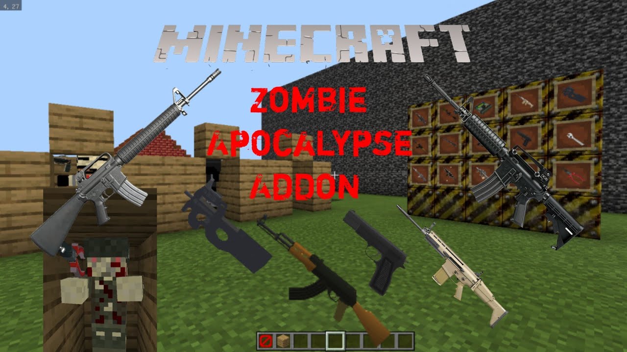 Minecraft Zombie_ApocalypseV1 (Gun Addon) [Minecraft BE(PE) Addon ...