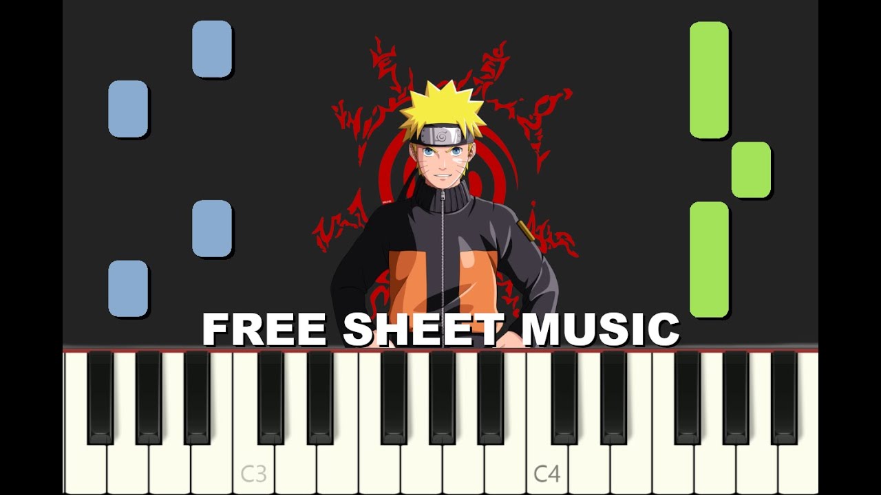 WIND from NARUTO, Ending 1, Piano Tutorial with free Sheet Music (pdf ...