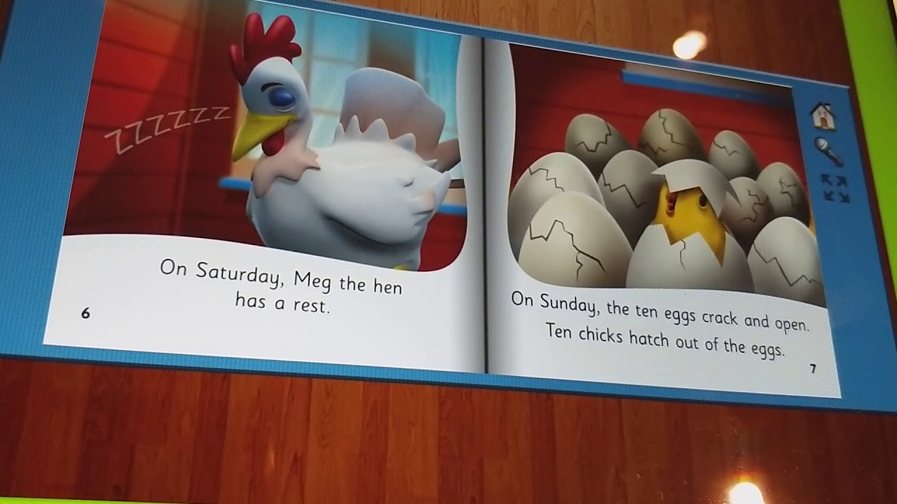 D99 Meg the hen Abc reading egg story books - YouTube