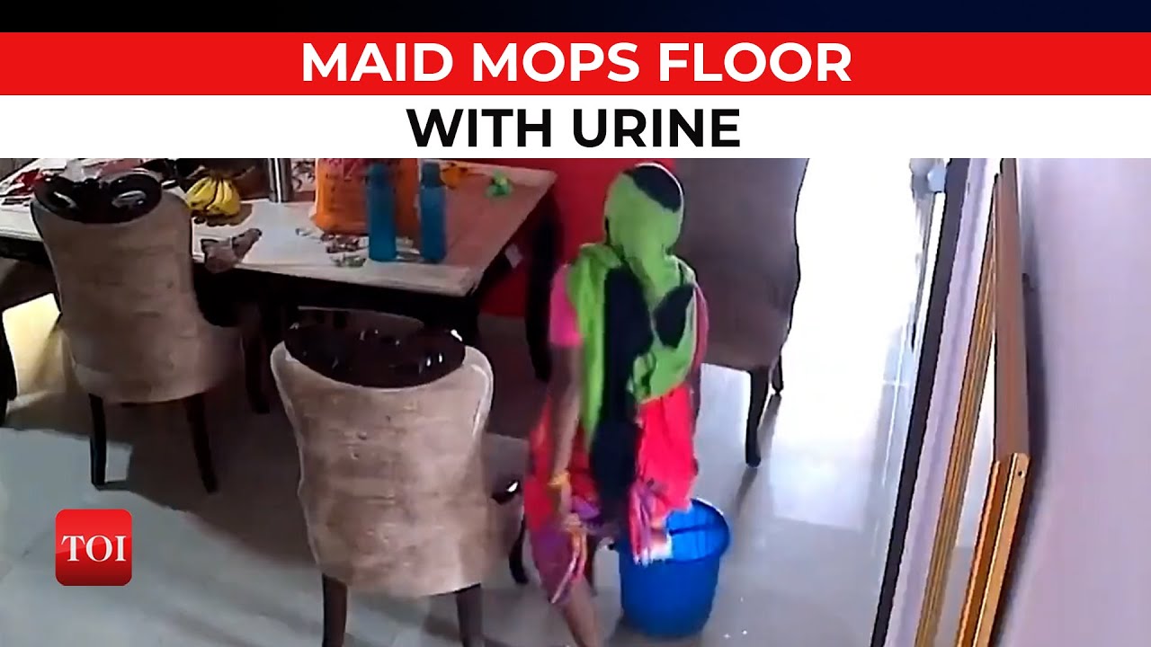 CCTV Footage: Maid Urinates in Bucket while Cleaning Floor in Greater ...