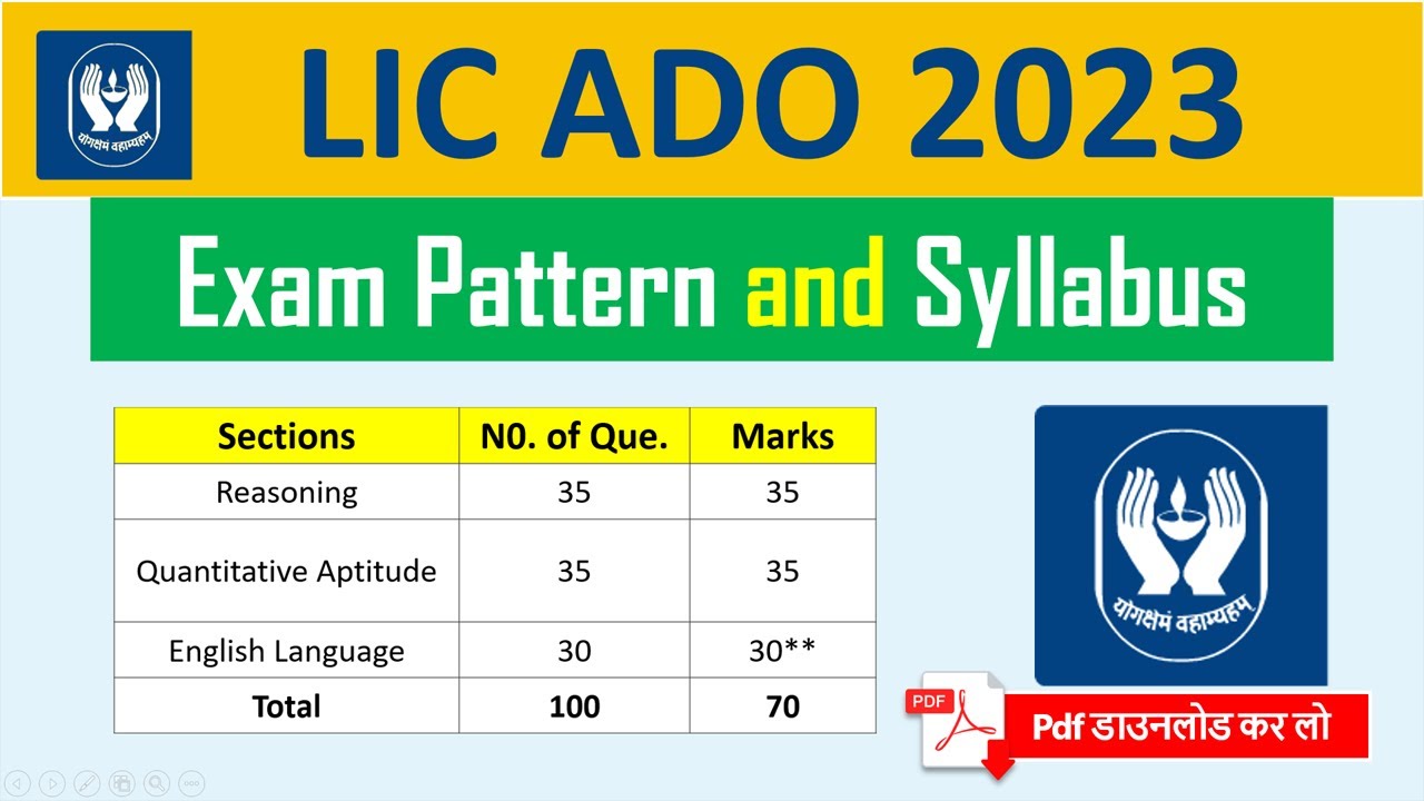 LIC ADO Syllabus 2023| LIC ADO Syllabus in Hindi 2023 | LIC ADO ...