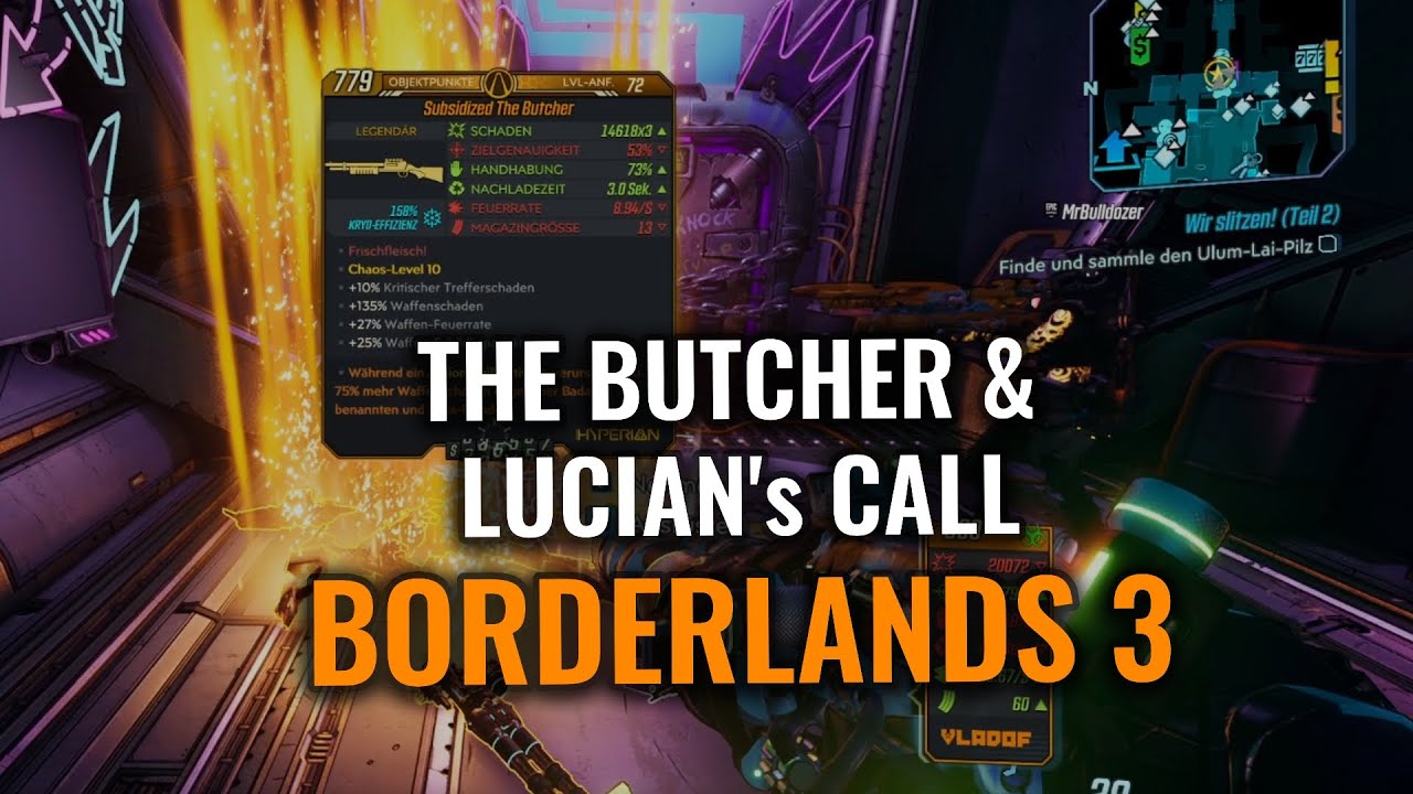 Borderlands 3 - The Butcher & Lucian's Call mit dem Beutogramm vom ...