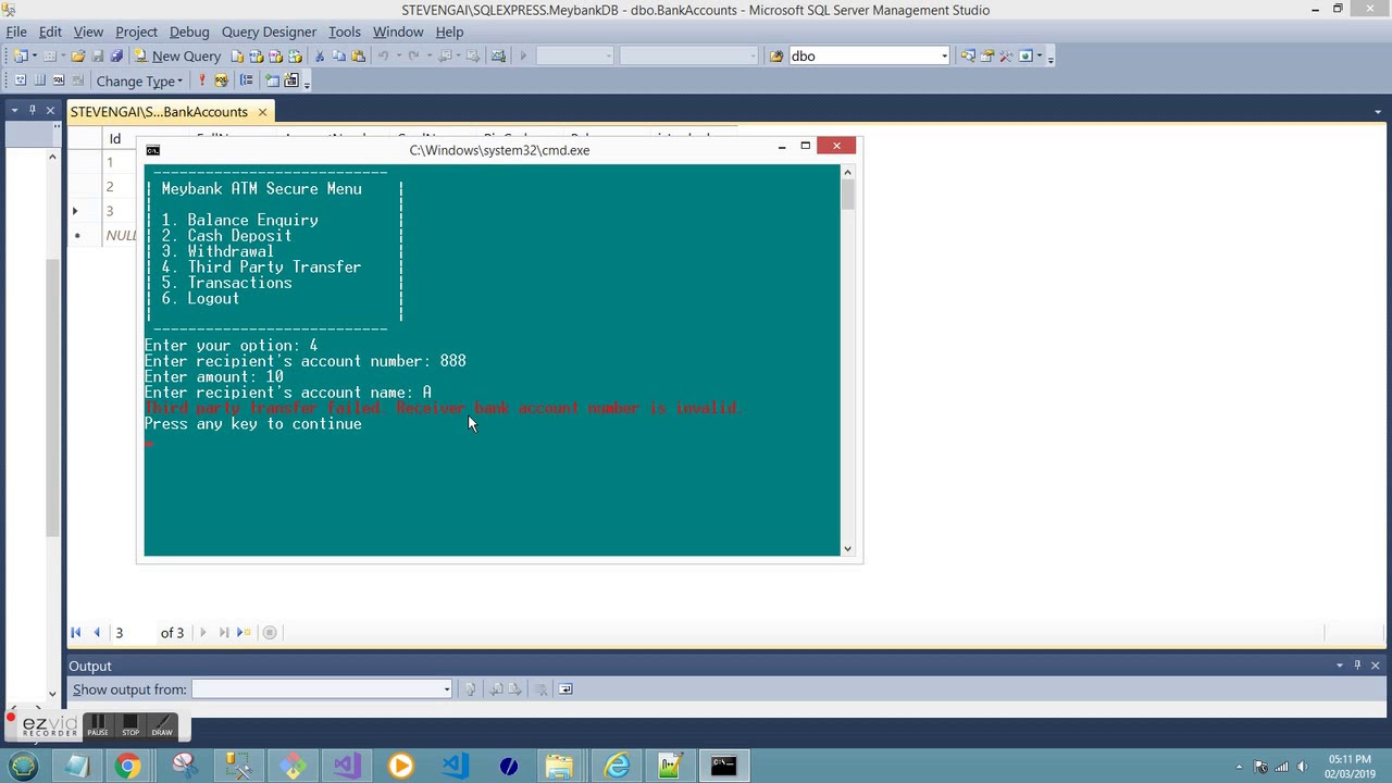Sample Bank Atm C Console App With Entity Framework Youtube 1310
