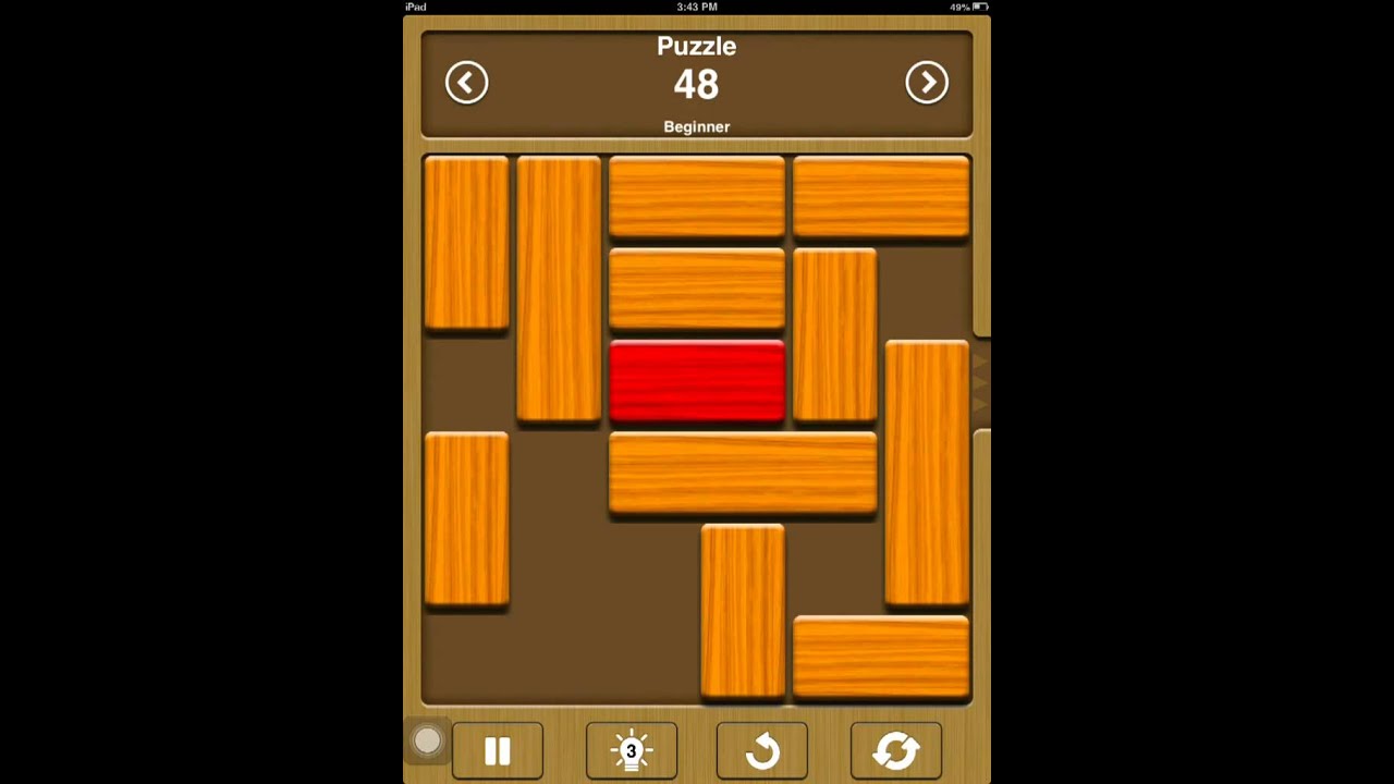 Unblock me free solutions beginner level 48 ( android and ios app ...