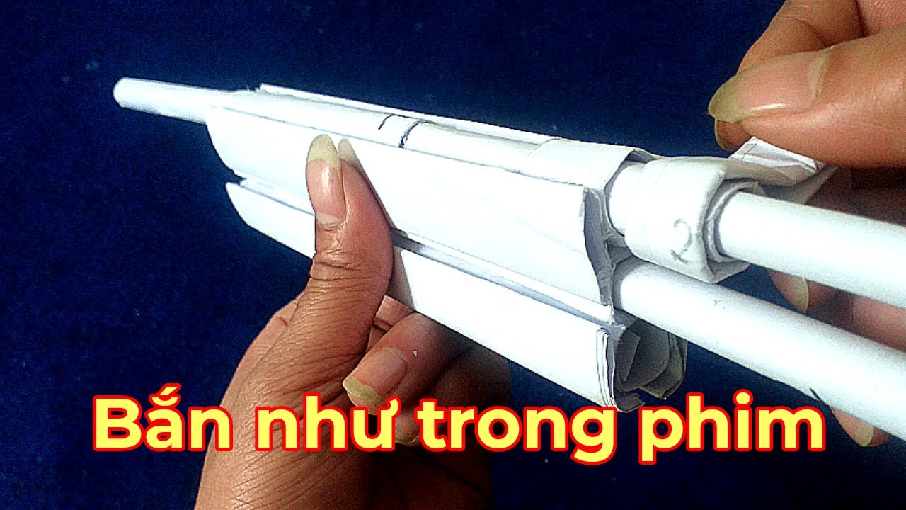 How to make a paper gun-Hướng dẫn cách làm súng giấy -Súng bắn giống ...