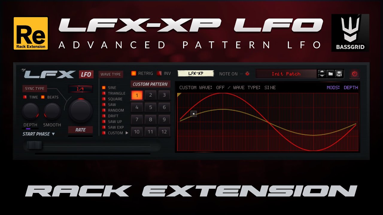 LFX-XP Advanced Pattern LFO - Reason Rack Extension - YouTube