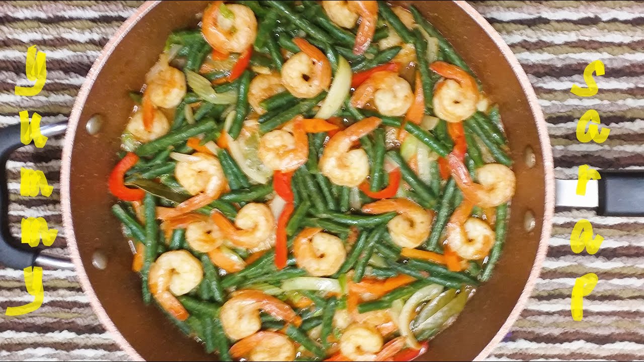 SHRIMP AND GREEN BEANS! YUMMY/EASY #cooking #food #recipe - YouTube