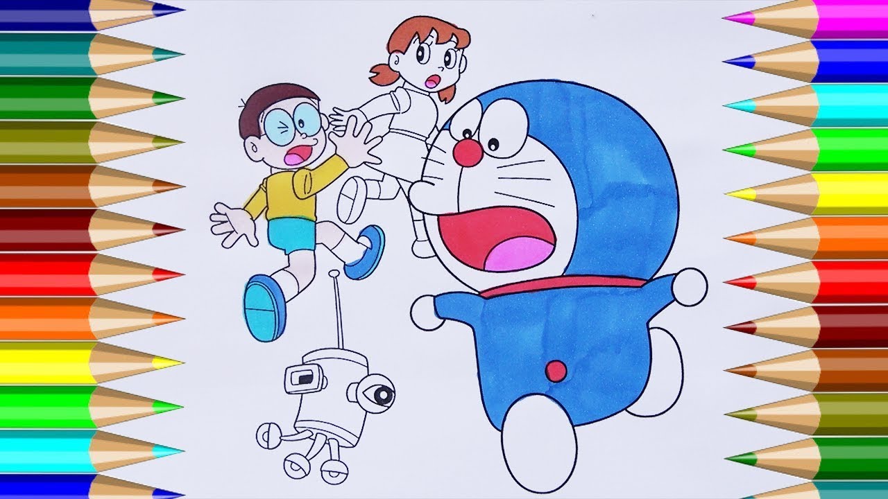 Doraemon, Nobita y Shizuka para colorear | personaje de dibujo en la ...
