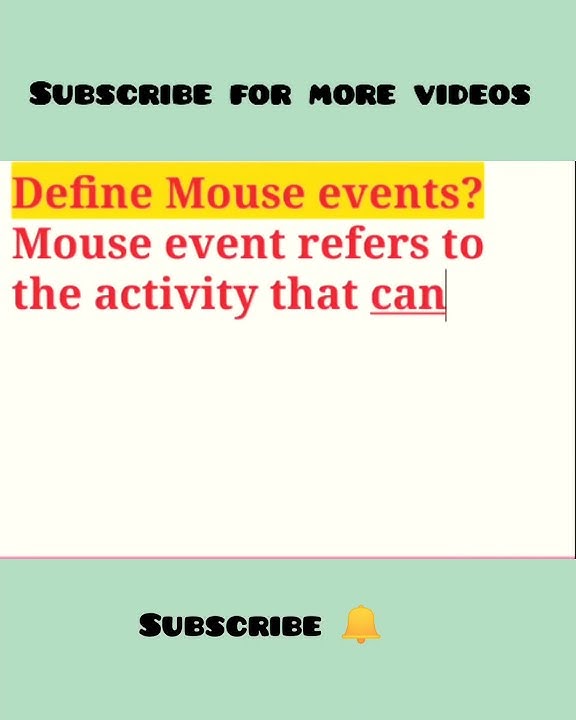 Define Mouse Events | Computer #easylearneverything.1onlinefree - YouTube