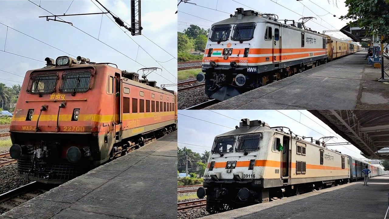 Thunderstorm speedy premium LHB & UTKRISHT trains led by WAP 4, WAP 5 ...