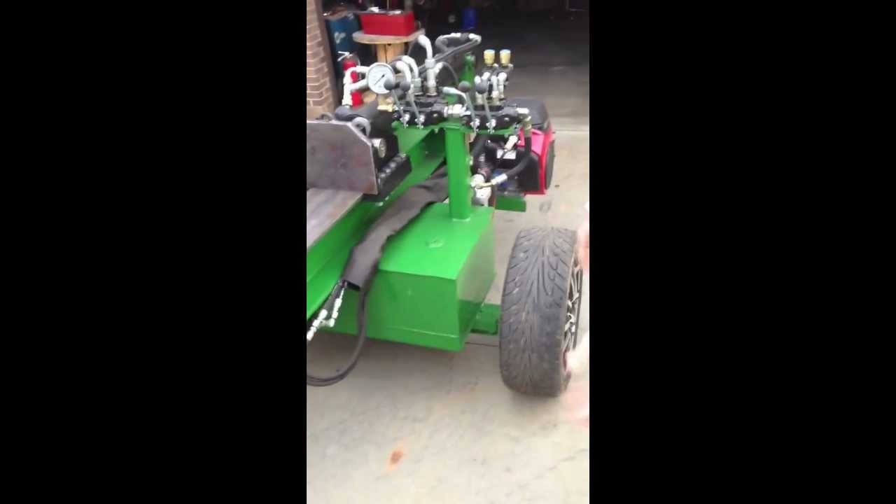 Huge Homemade Wood Splitter with Auto-Cycle Valve and Dump Valve - YouTube