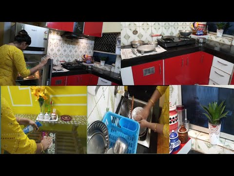 My night time kitchen cleaning routine || Kitchen cleaning Tips - YouTube