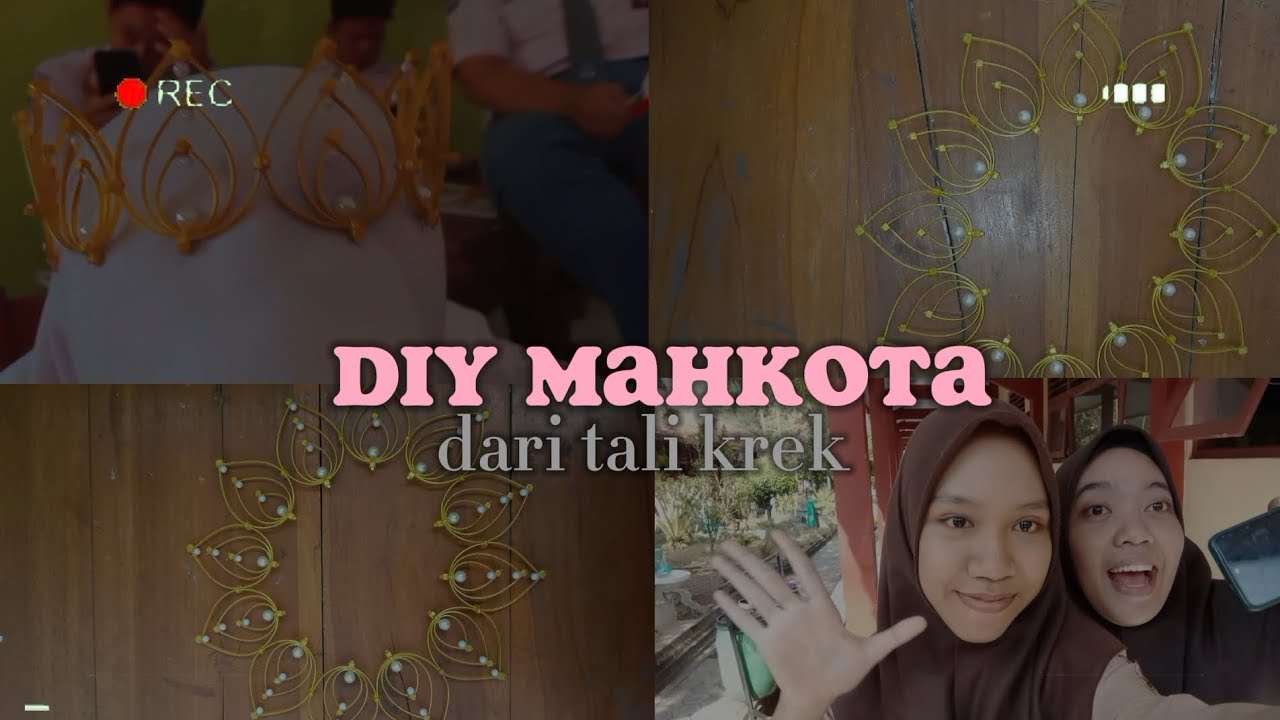 DIY HIASAN KEPALA || cara membuat mahkota dari tali krek °⋆˙ ˖°⚜️👑👸🏻 ༘ ...