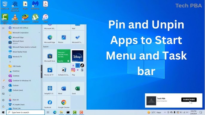 Pinned Apps How To Pin Or Unpin Icons To Taskbar Or Start Menu In