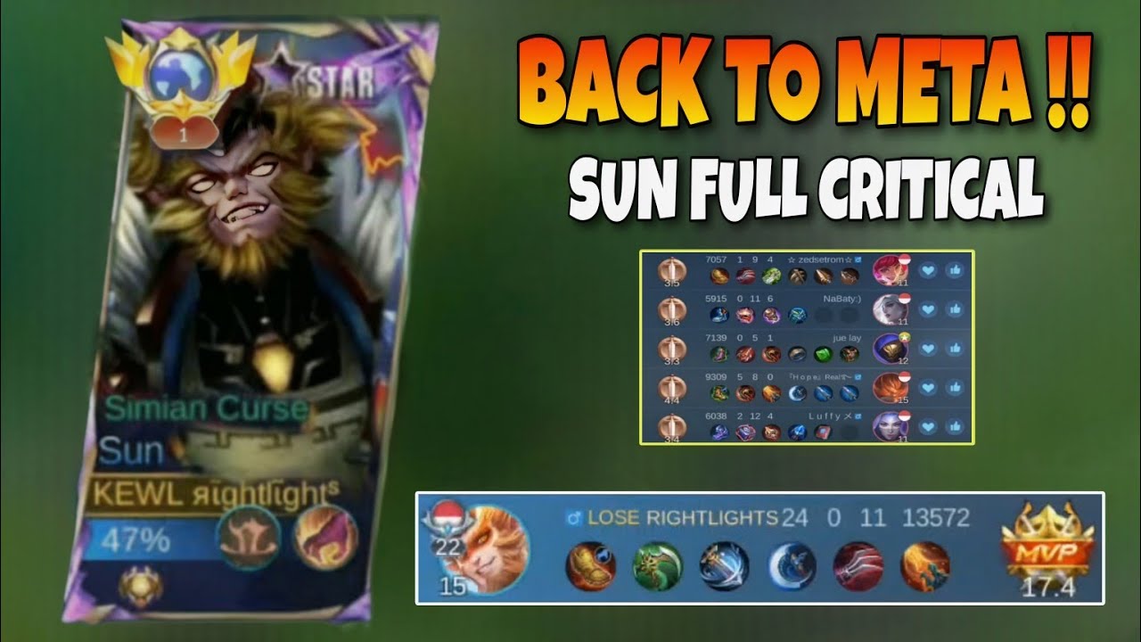 SUN REVAMP BACK TO META | 24 KILLS TANPA MATI | MLBB SUN TIPS AND ...
