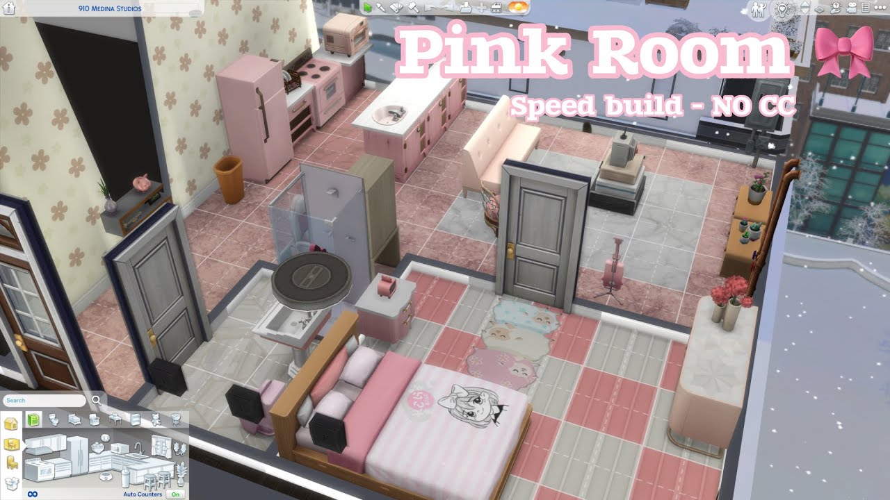 Pink Room 🎀 Sims4 speedbuild - NO CC - YouTube
