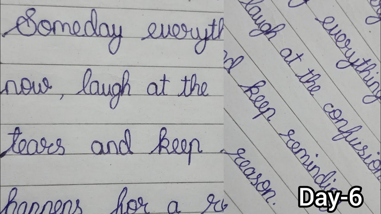 Cursive writing for beginners day-6 | Good handwriting practice ...