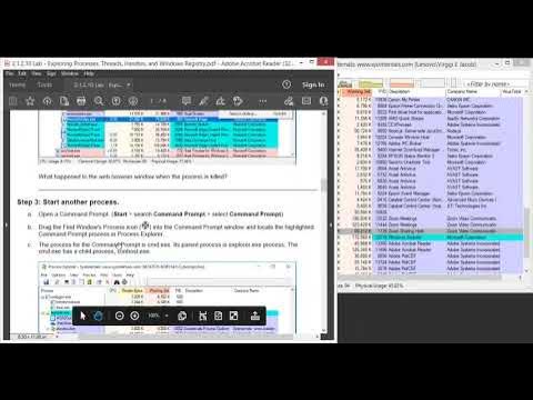 2.1.2.10 Lab - Exploring Processes, Threads, Handles, and Windows Registry - YouTube