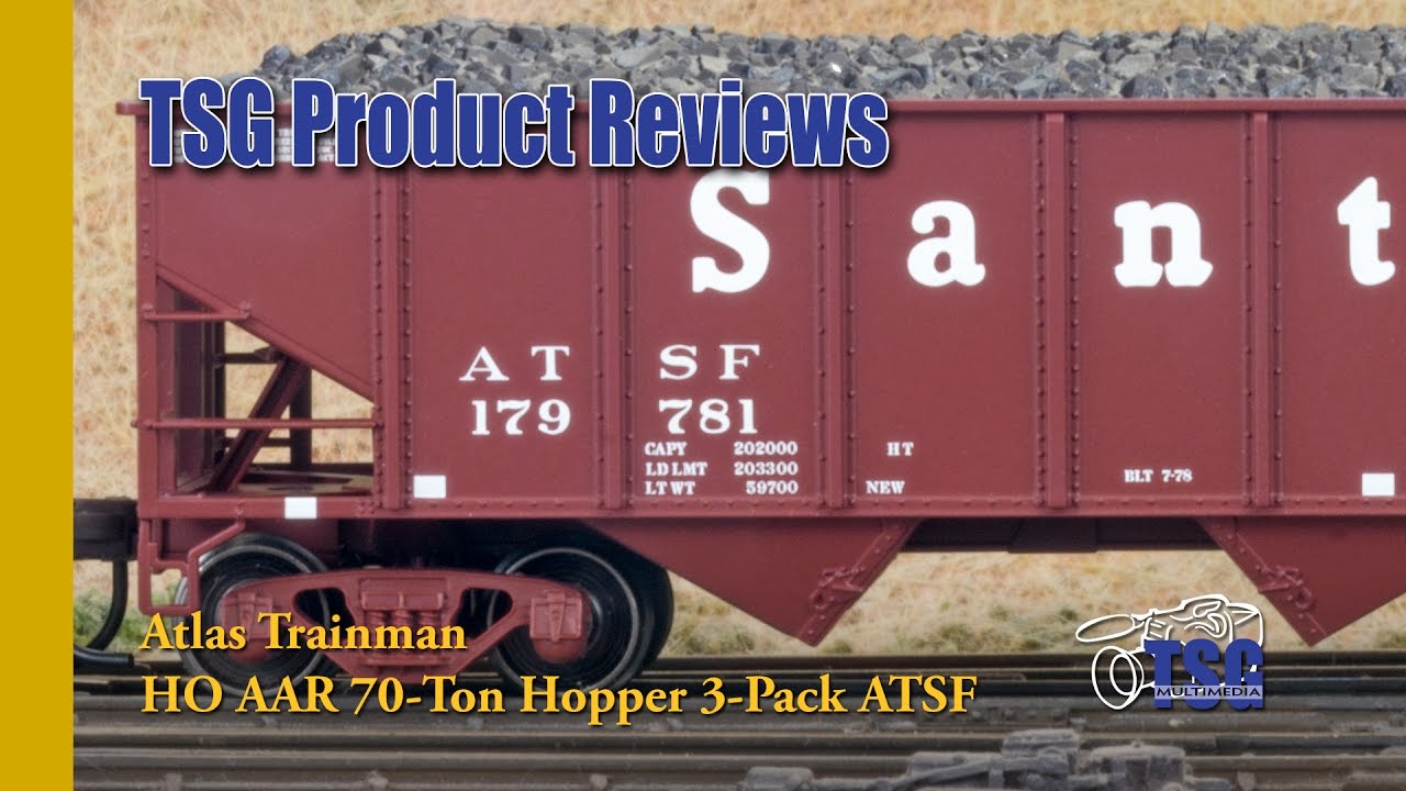HO Scale Santa Fe Coal Hopper Set Atlas Product Review - YouTube