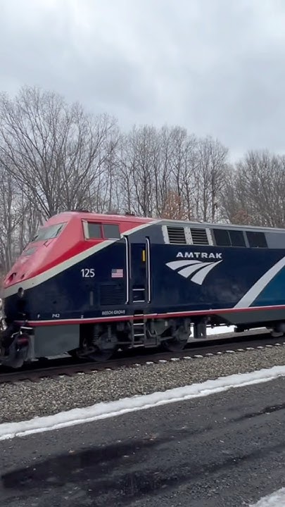 Amtrak P048 clears Stone Arabia Road with Amtrak phase 7 125 and two phase 7 Viewliners!!! - YouTube