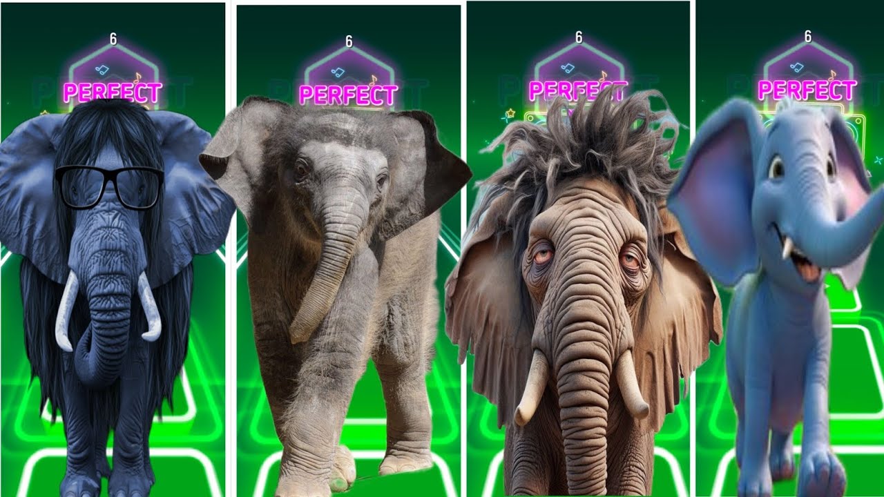 Tiles Hop - Elephant 🆚 Mammoth 🆚 Funny Elephant 🆚 Elephant 🎶 Tiles Hop ...