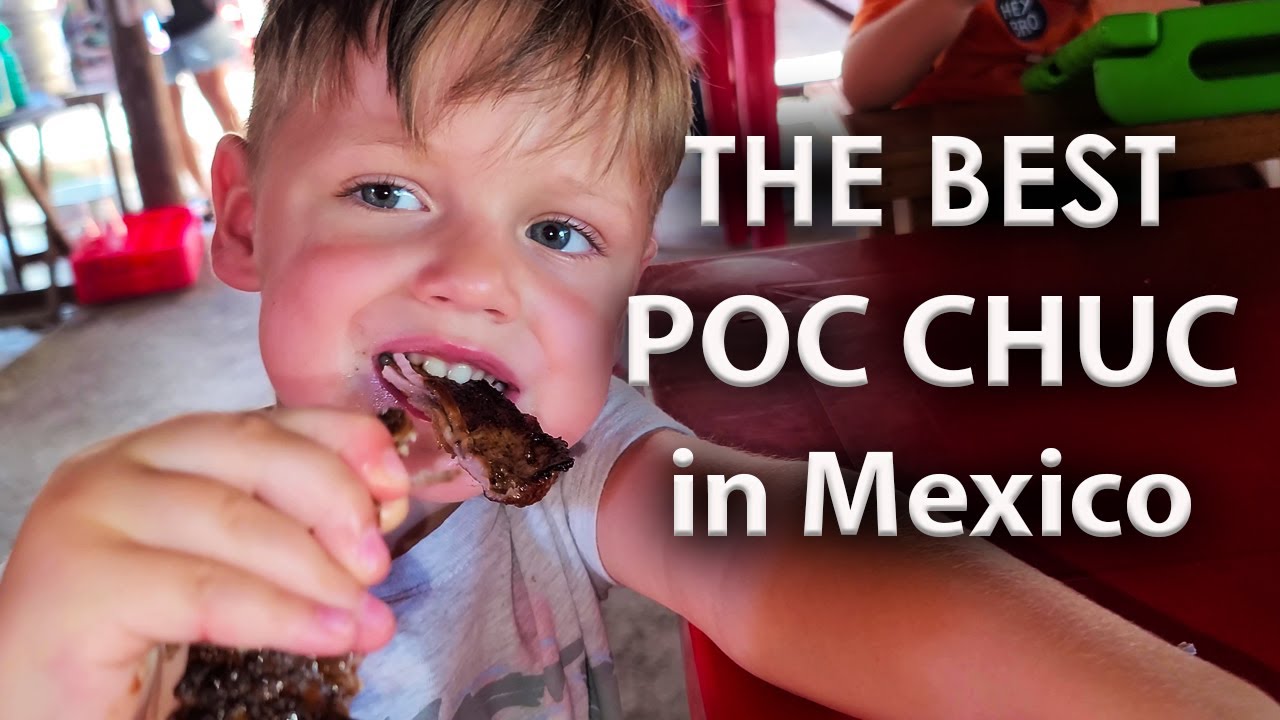Kids try the best Poc Chuc in Yucatan at the Tia de Kaua restaurant in ...
