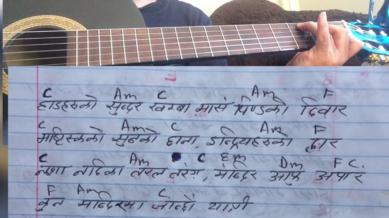kun mandir ma janchau yatri (cover) with guitar chords - YouTube