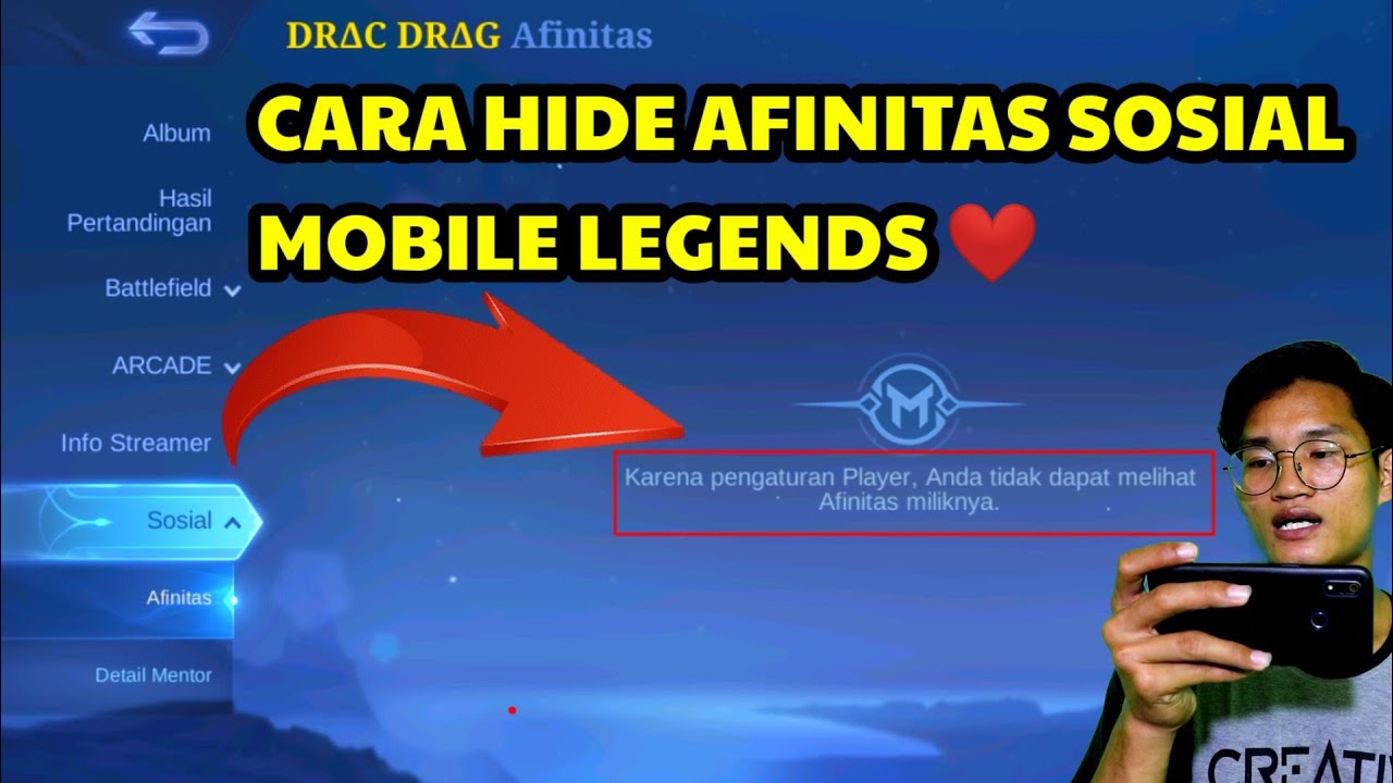 Cara Hide Sosial Afinitas Mobile Legend - YouTube