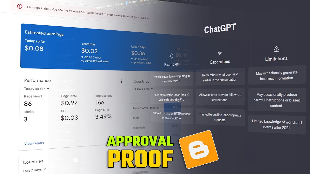 PROOF 😱 Chat GPT AdSense Approval Proof 2023 - YouTube