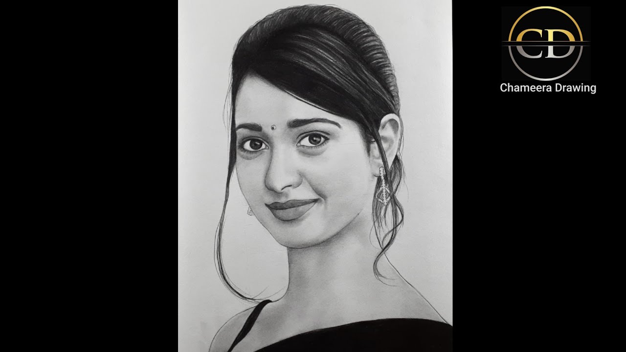 How to pencil drawing "Tamanna Bhatia"// step by step drawing tutorial ...
